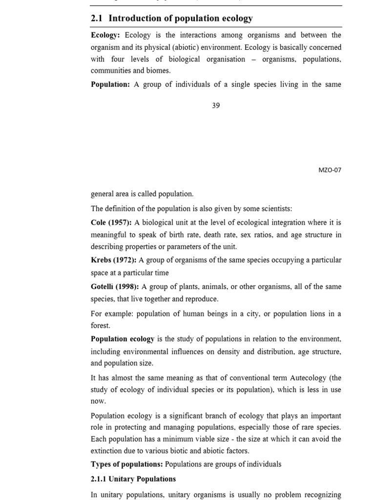 Population ecology | PDF