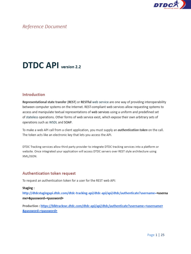 TLS DTDC Rest Tracking Api - Final - V4 | PDF | Web Service | World Wide Web