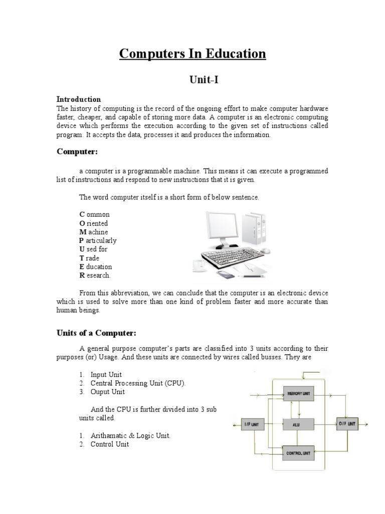 Computers in Education | PDF | Computer Data Storage | Microcomputers