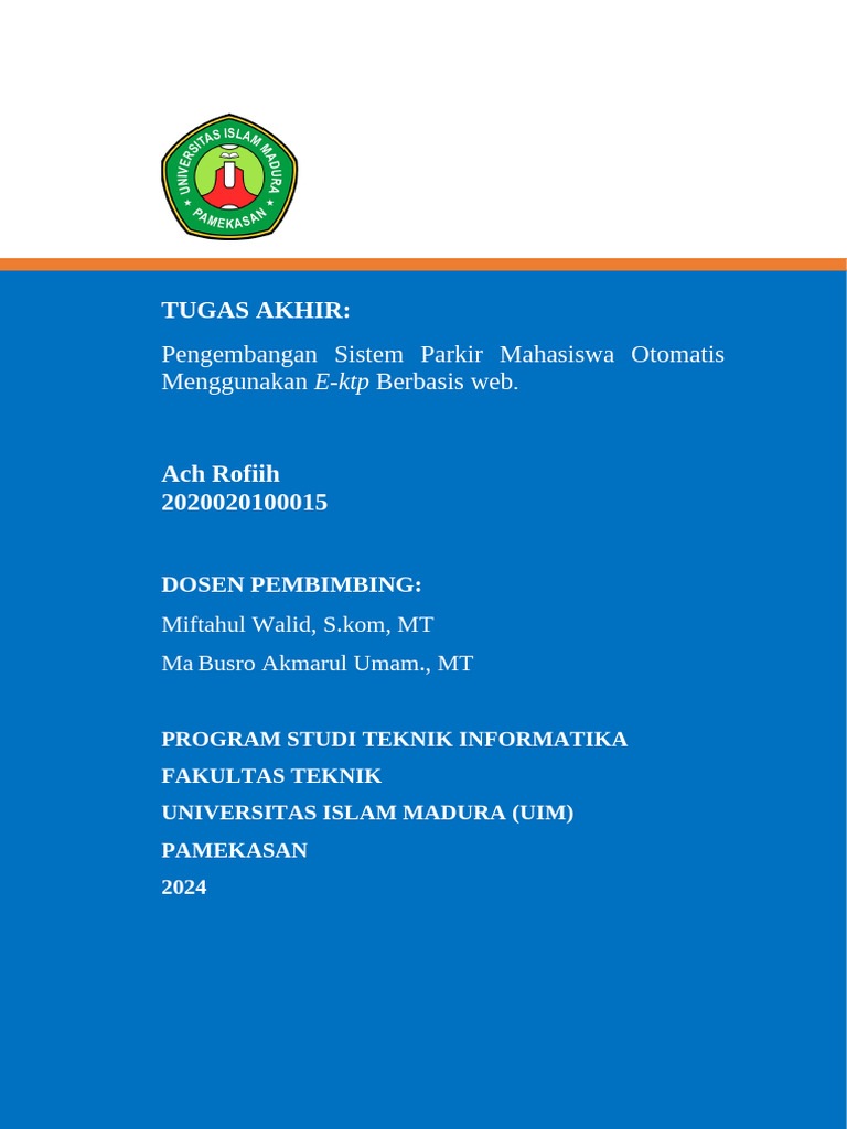 Cover Lembar Pengesahan TI | PDF