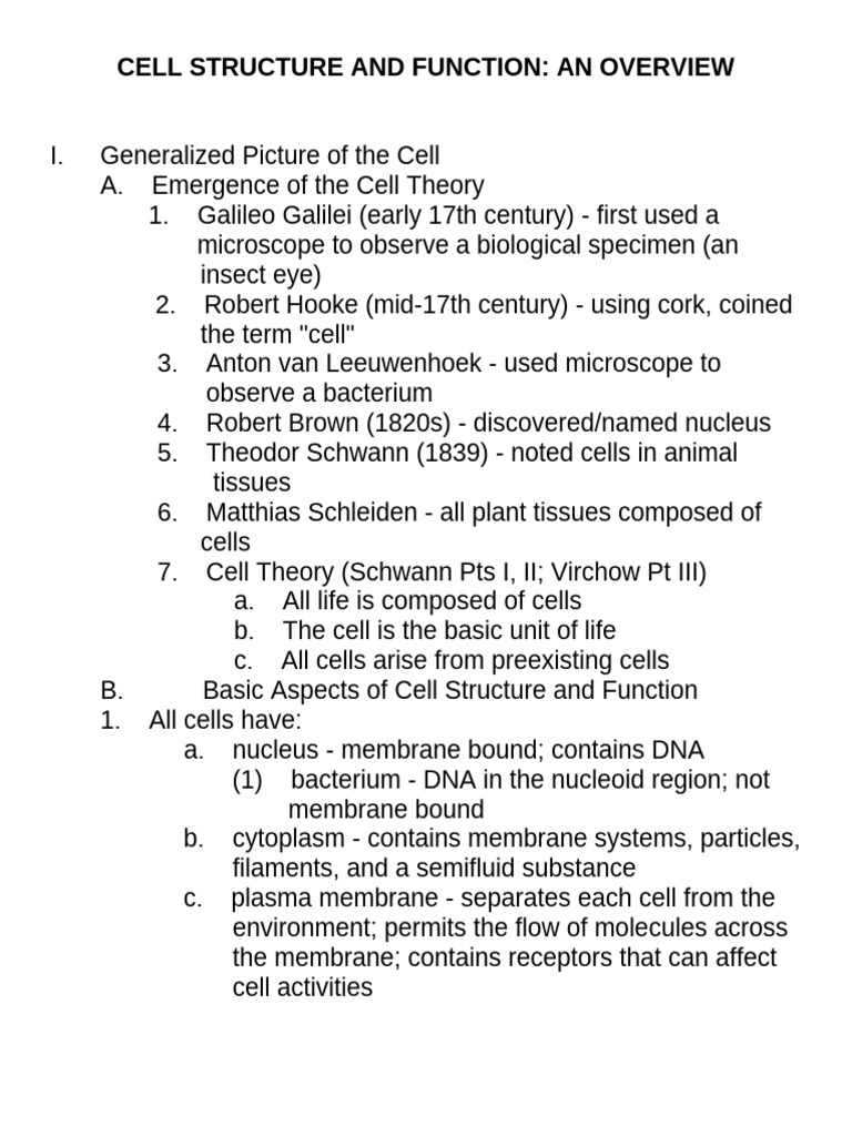 Bio I Cell Notes | PDF