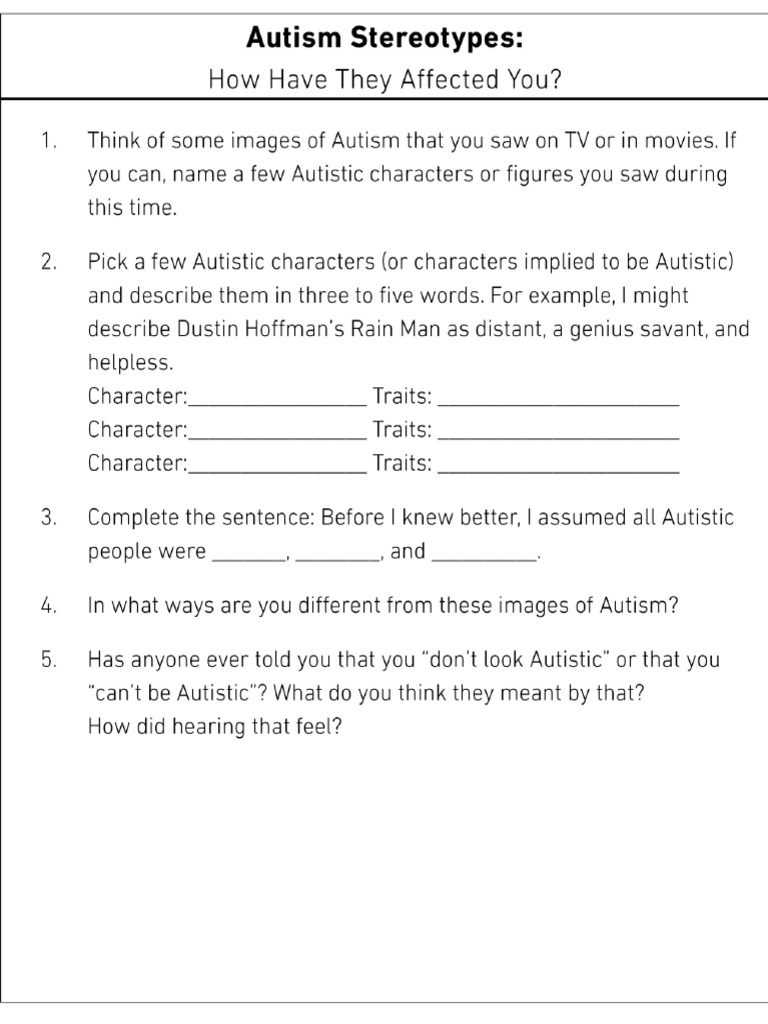 Autism Stereotypes | PDF