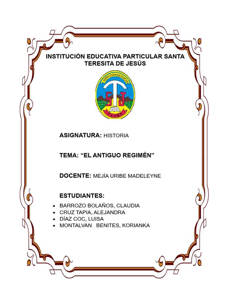 EL ANTIGUO REGIMEN KCA 3RO B | PDF