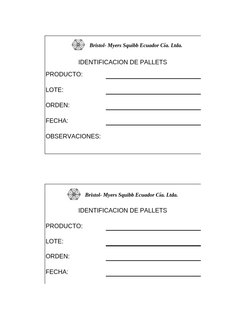 F-PD-039-01 Identificacion de Pallets | PDF
