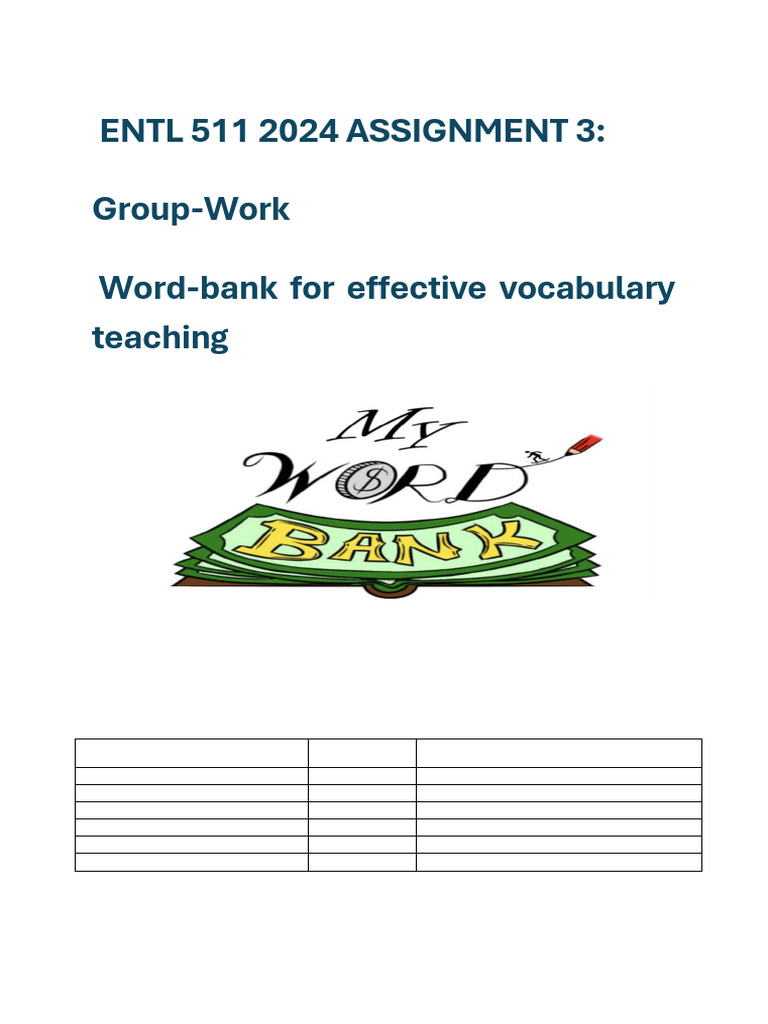 Word-Bank (Geography Group) ENTL 511 2024 | PDF
