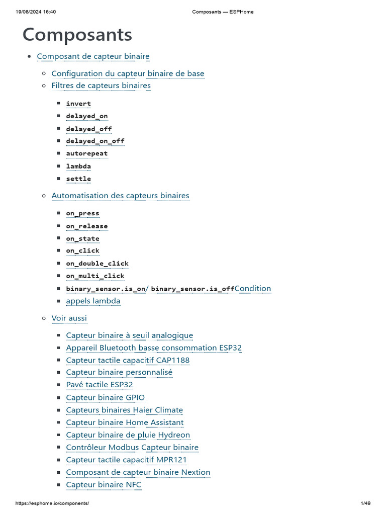 Composants - ESPHome | PDF