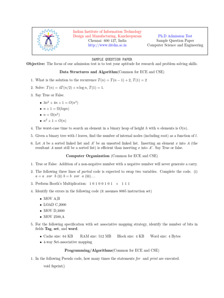 Sample Paper 1 | PDF