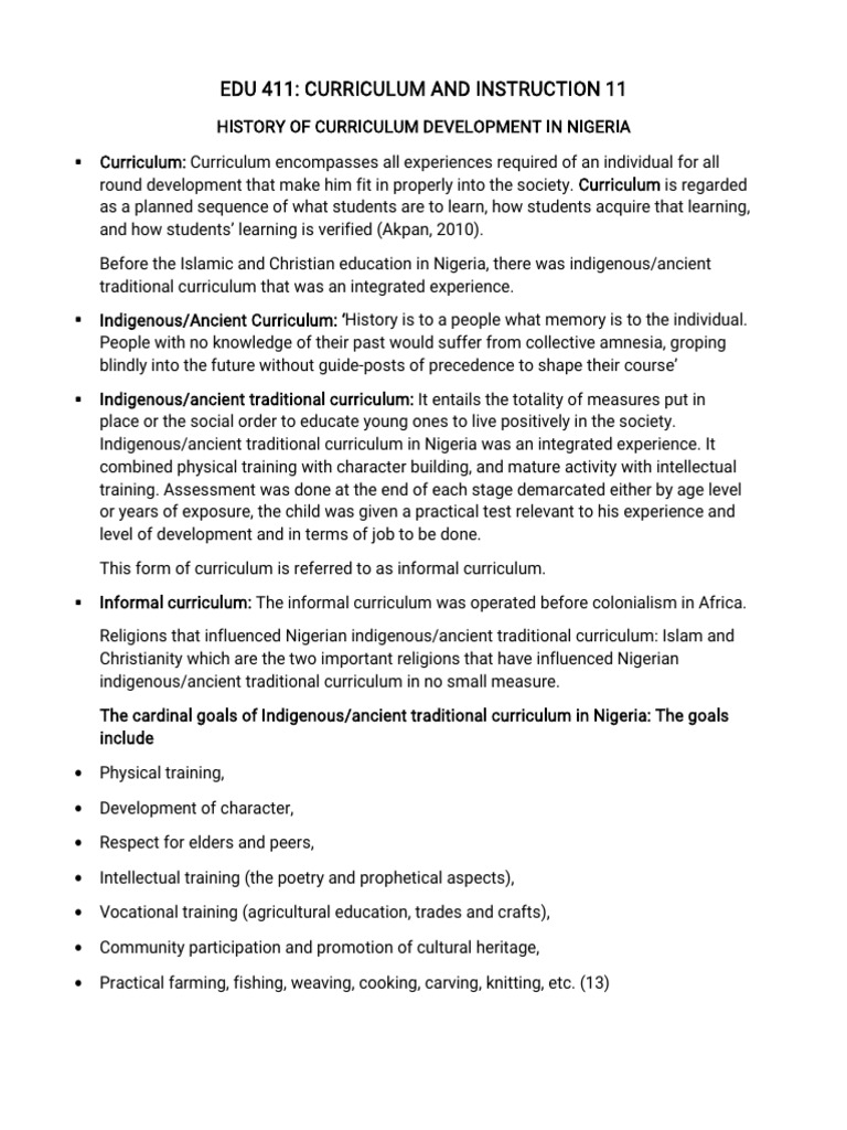EDU 411 - Curriculum and Instruction 2 (ALL LECTURES) | PDF | Learning ...