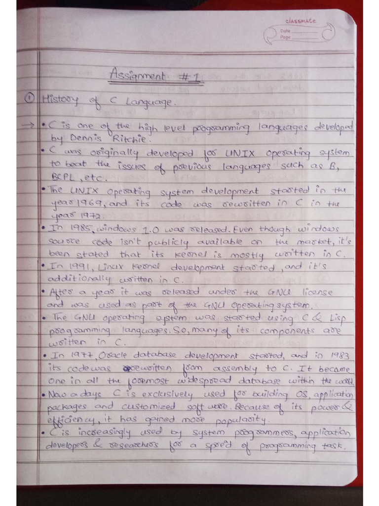 C Assignment 1 Pdf