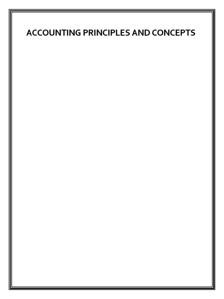 Accounting Principles and Concepts | PDF