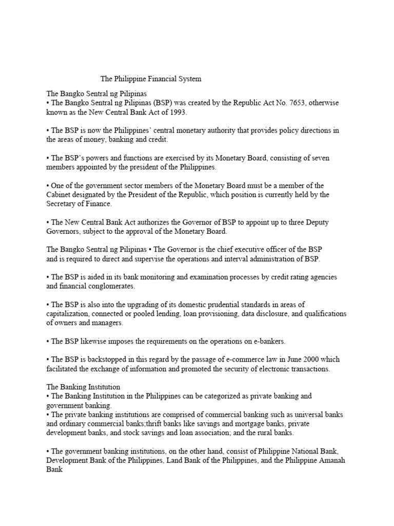 Topic 10 The Philippine Financial System | PDF