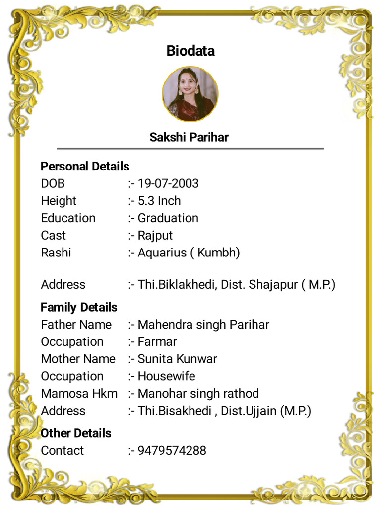 Biodata 2 | PDF