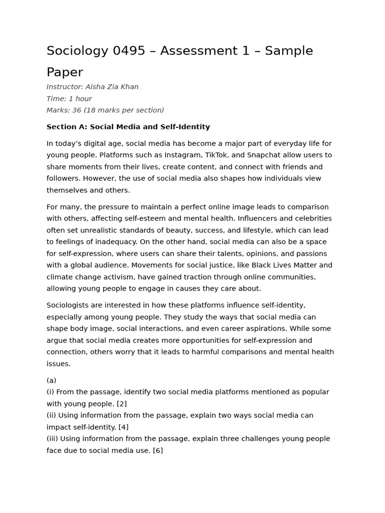 Sample Test Paper for practice 1 | PDF