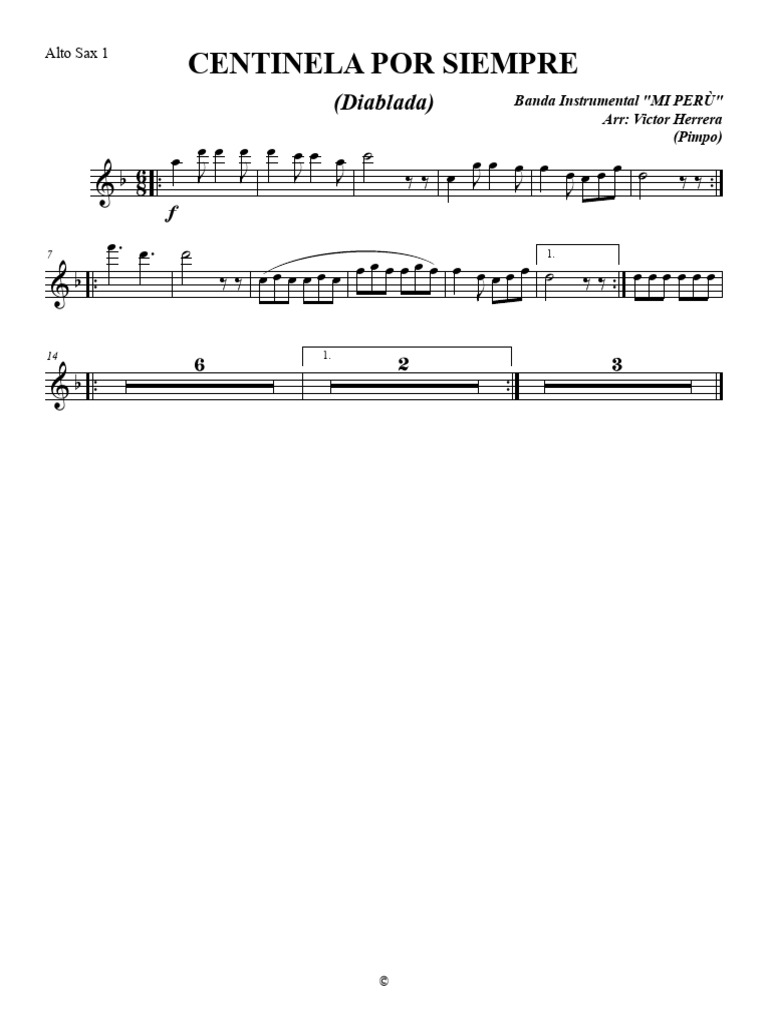 Partituras, Saxo Alto 1 | PDF