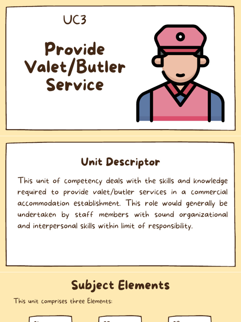 Uc 3 Provide Butler or Valet Service For Presentation | PDF