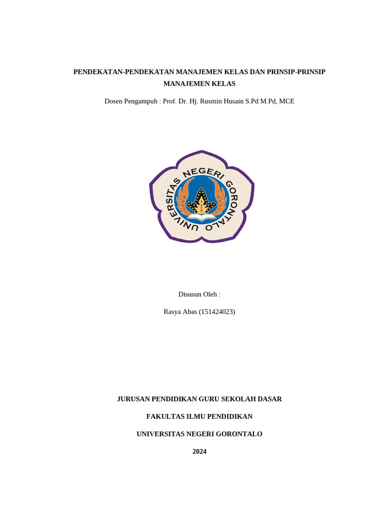 Pendekatan-Pendekatan Manajemen Kelas Dan Prinsip-Prinsip Manajemen ... Pendekatan-Pendekatan Manajemen Kelas Dan Prinsip-Prinsip Manajemen ...