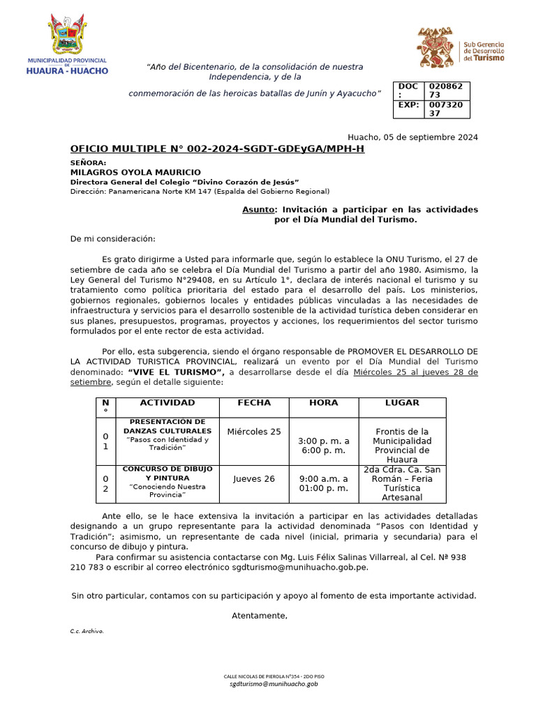 Modelo Oficio Multiple | PDF