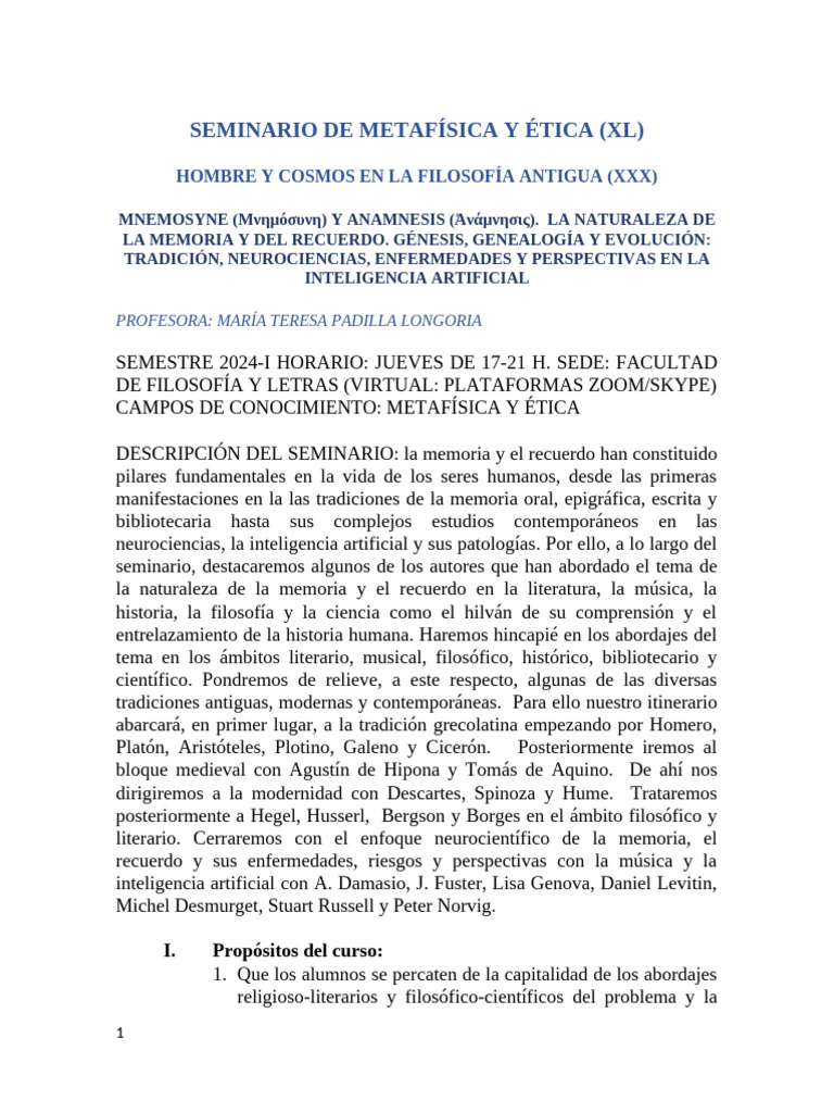 Seminario De Metafiã Sica Y Eã Tica 2024 I Xl Pdf