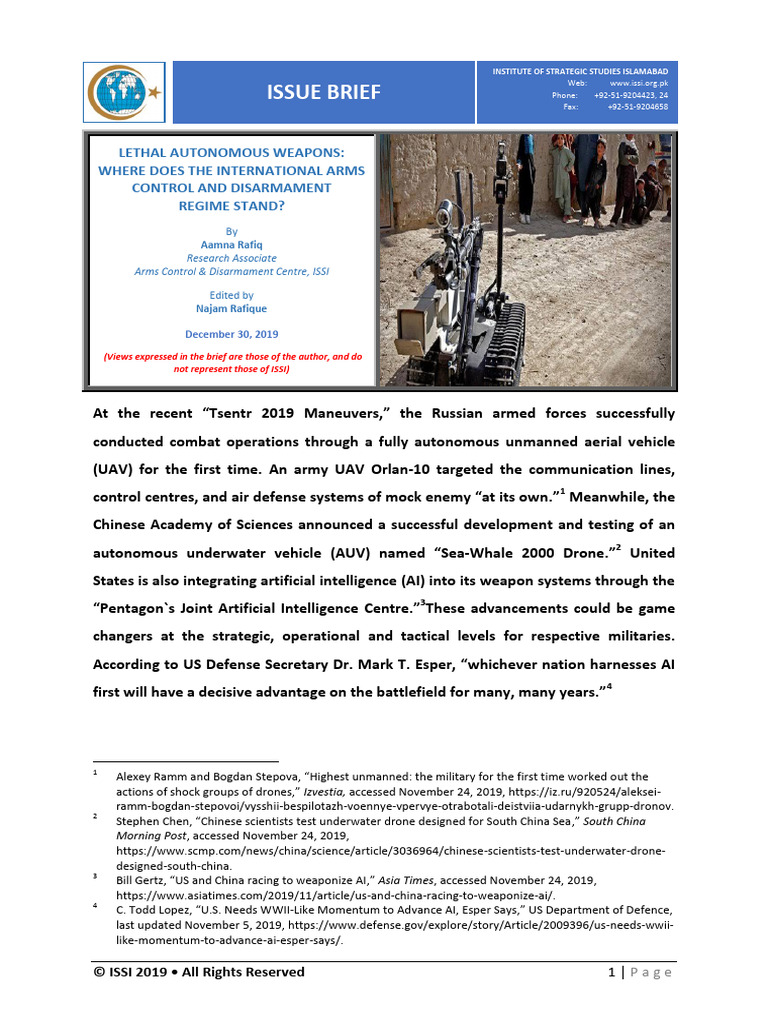 LETHAL AUTONOMOUS WEAPONS | PDF