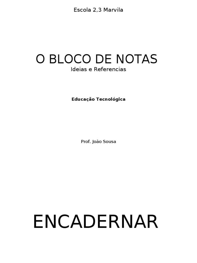 Bloco de Notas | PDF | Bookbinding | Book Design