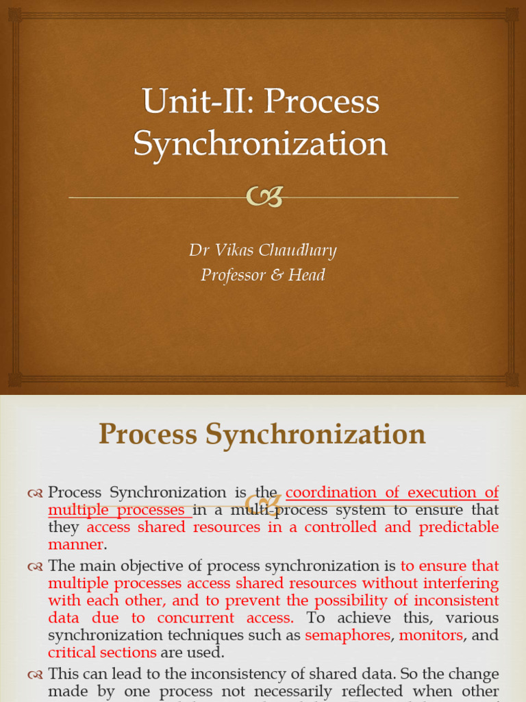 UNIT-2-Process Synchronization | PDF | Concurrency (Computer Science) | Concurrent Computing