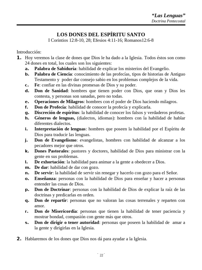 dones del Espíritu Santo | PDF