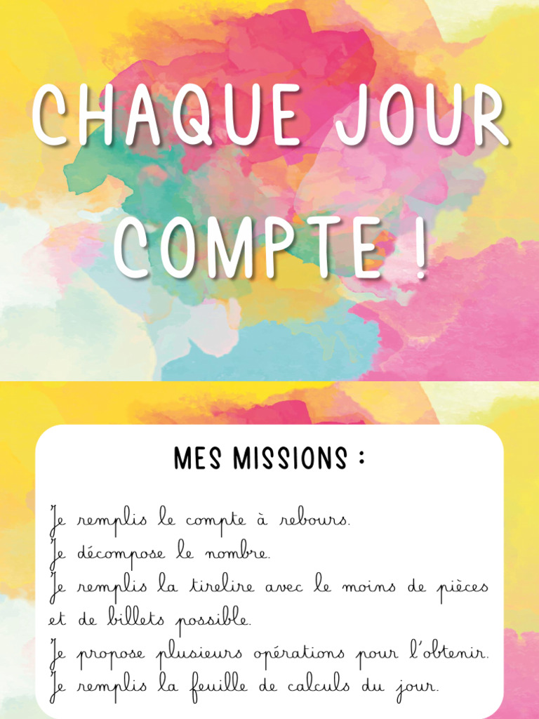 Chaque Jour Compte Affichage Classe | PDF