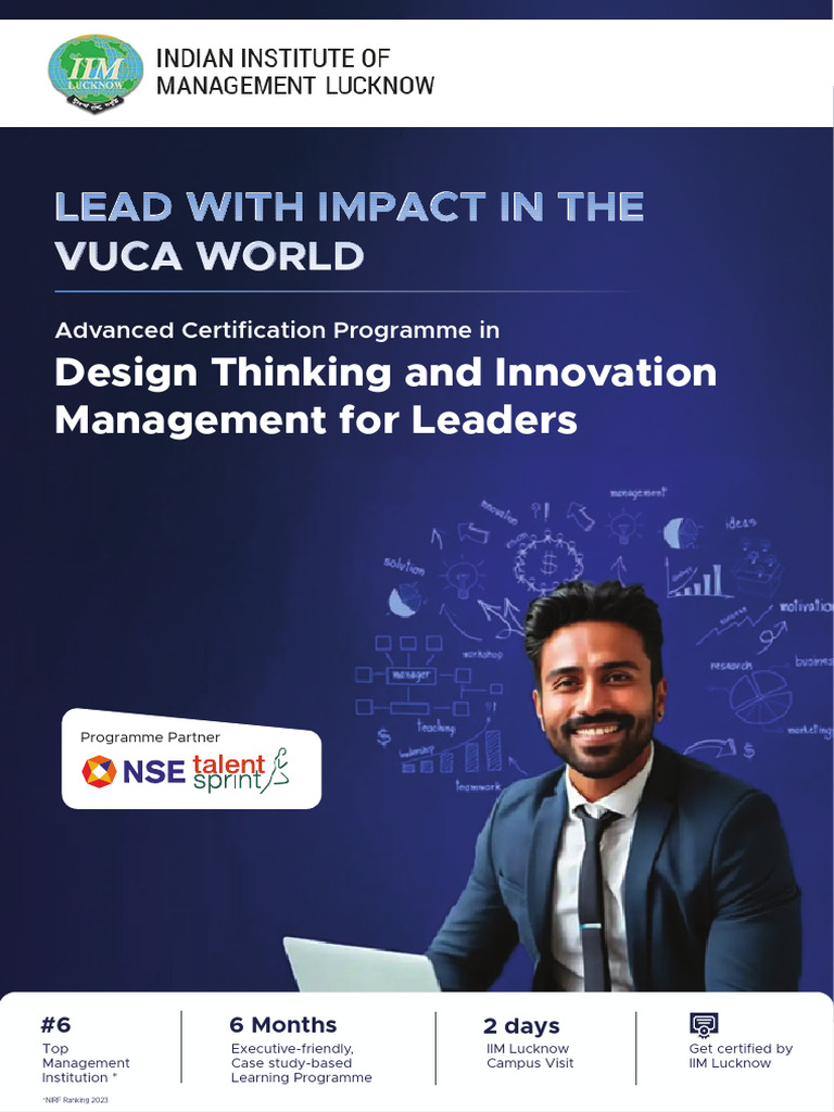 Design Thinking and Innovation Iim Lucknow Brochure | PDF