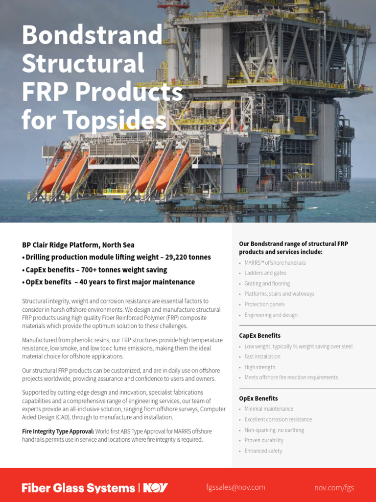 Bondstrand Structural FRP Products For Topsides Flyer | PDF