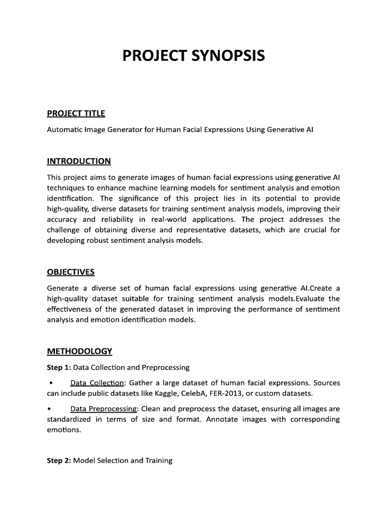 Automatic Image Generator For Human Facial Expressions - Project ...