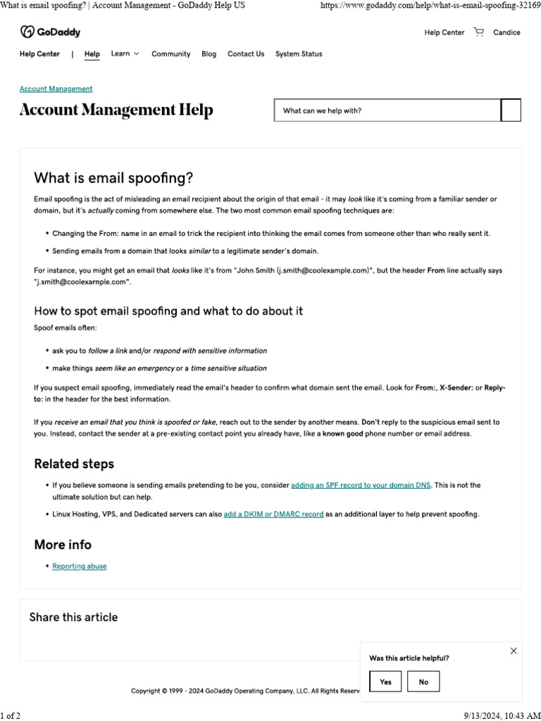 What Is Email Spoofing | PDF