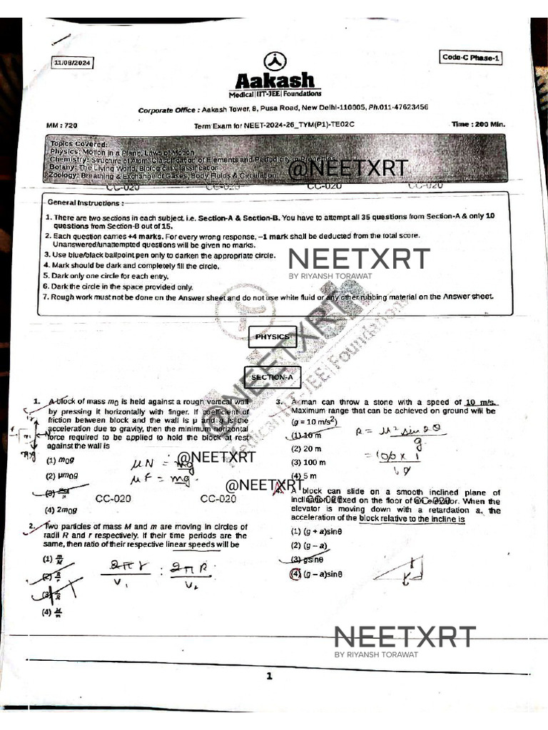 Te 02 Code C Phase 01 Tym by @neetxrt | PDF
