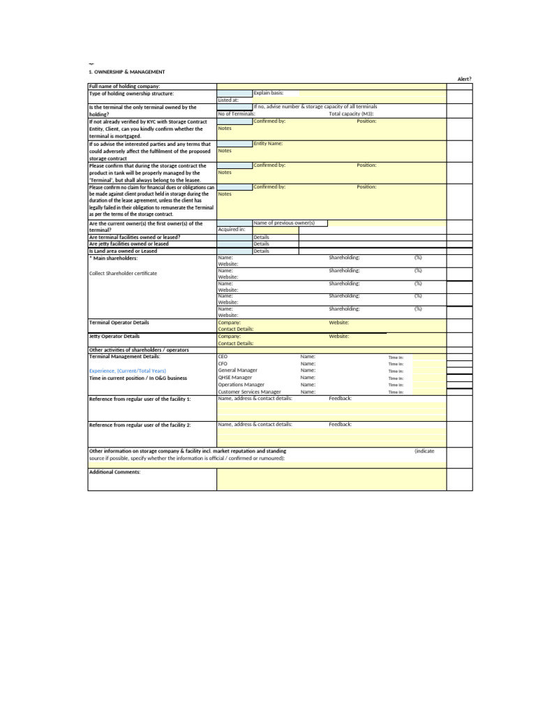 Terminal Review Form Questionaire (For Terminal) | PDF