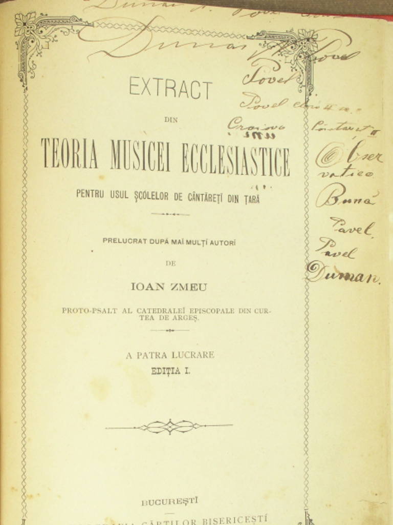 Zmeu Extractdinteoriamuziciieclesiastice Buc 1903 | PDF