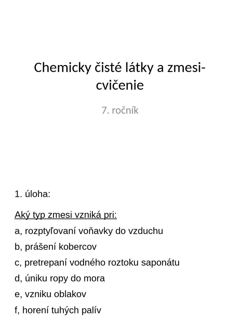 2.ONLINE Chemicky Ciste Latky A Zmesi - Cvicne Ulohy | PDF