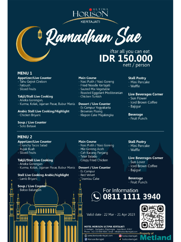 Menu Bukber Hotel Horison | PDF