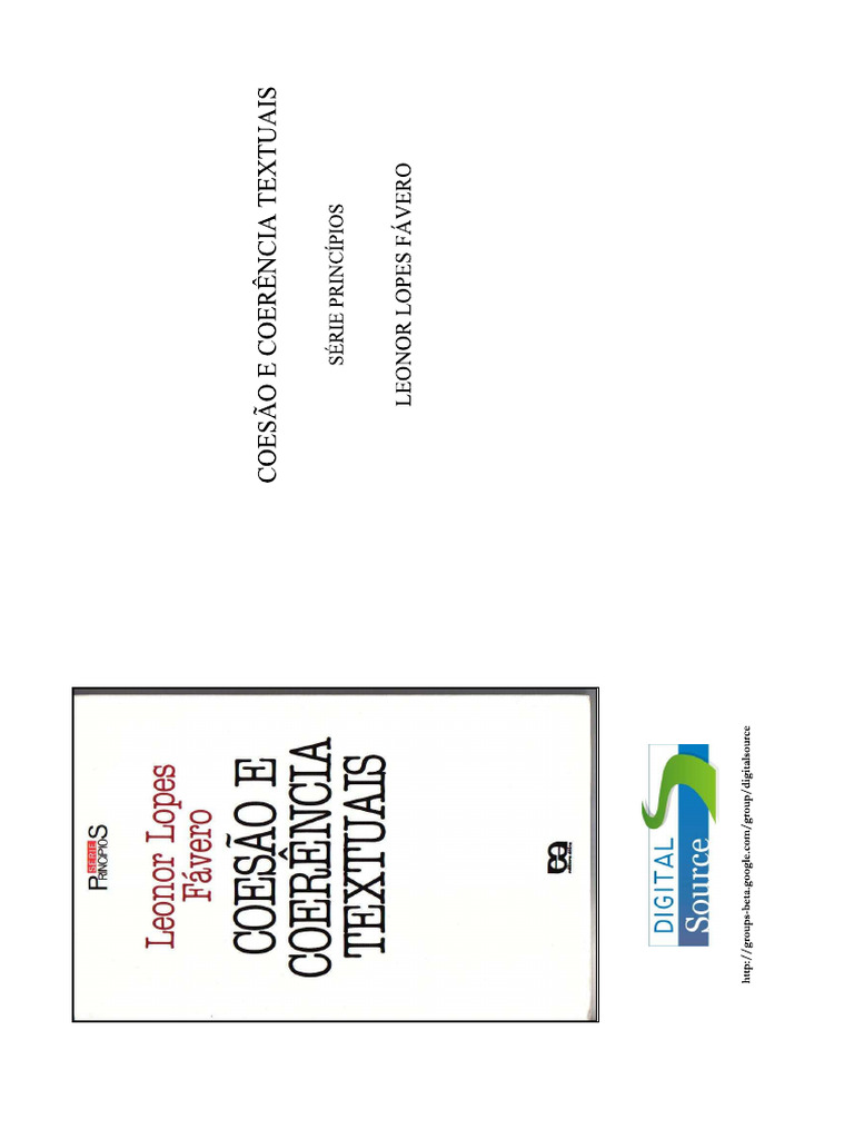 Leonor Lopes Fávero - Coesão e Coerência Textuais (PDF) (Rev) | PDF