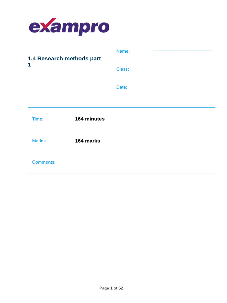 1.4 - Research Methods (Part 1) | PDF