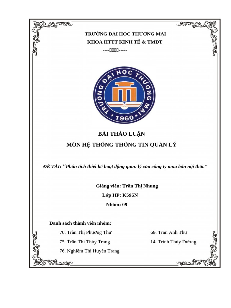 Nhóm 9 HTTTQL | PDF