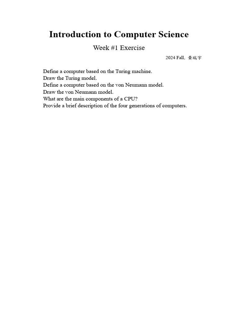Week01 Exercise | PDF