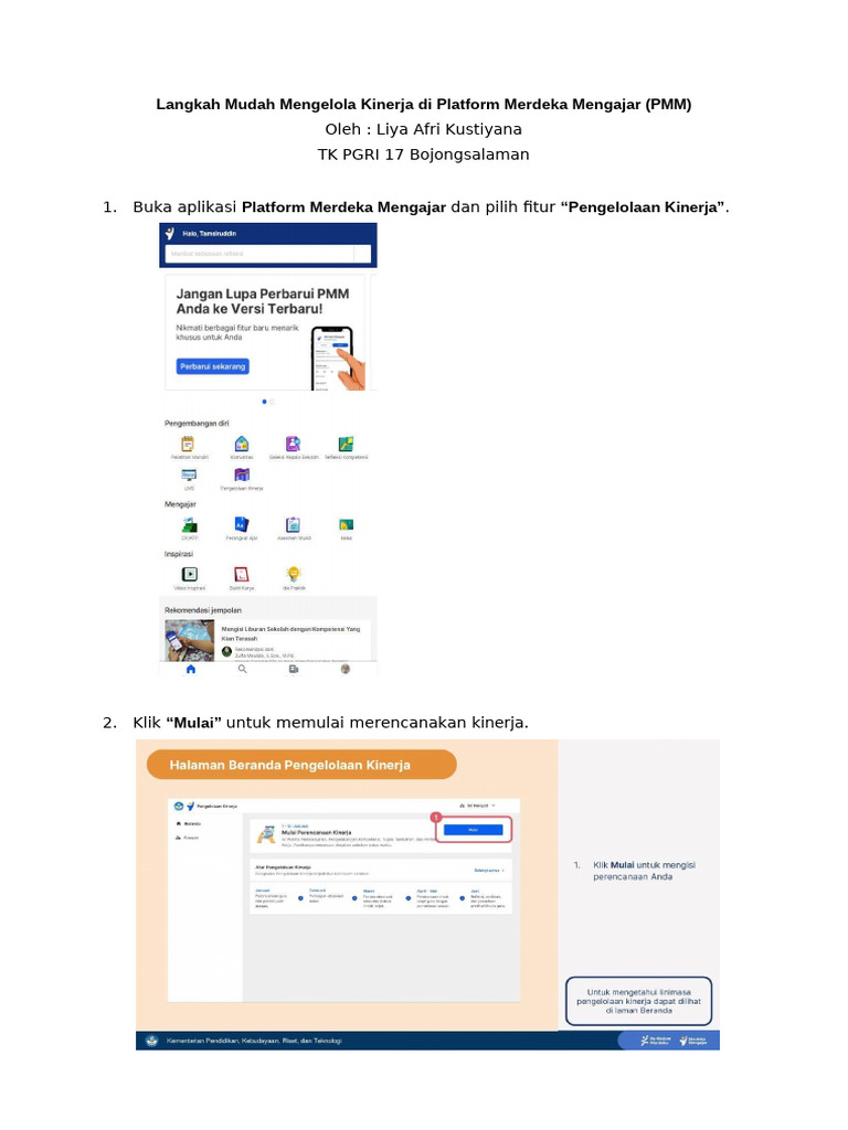 Langkah Mudah Mengelola Kinerja Di PMM - LIYA | PDF