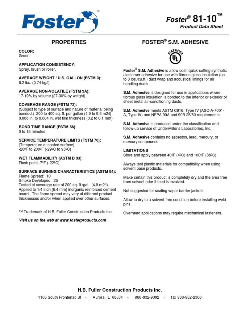 Foster 81 10 | Adhesive | Duct (Flow)