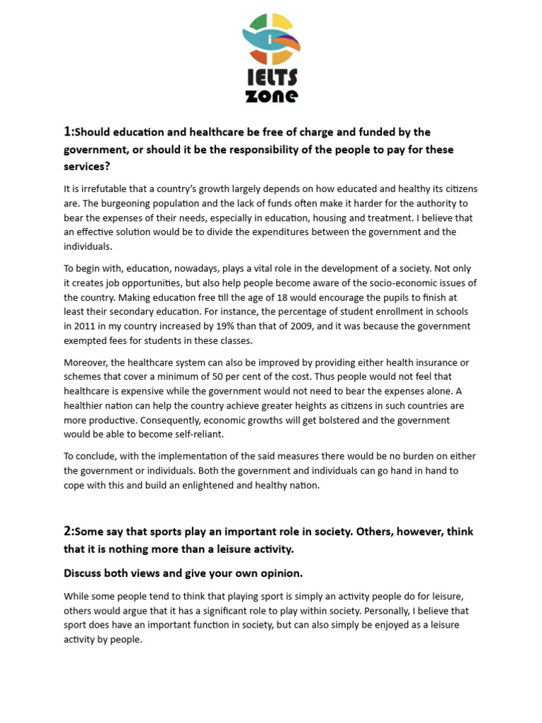 ILETS Writing Task 2 | PDF