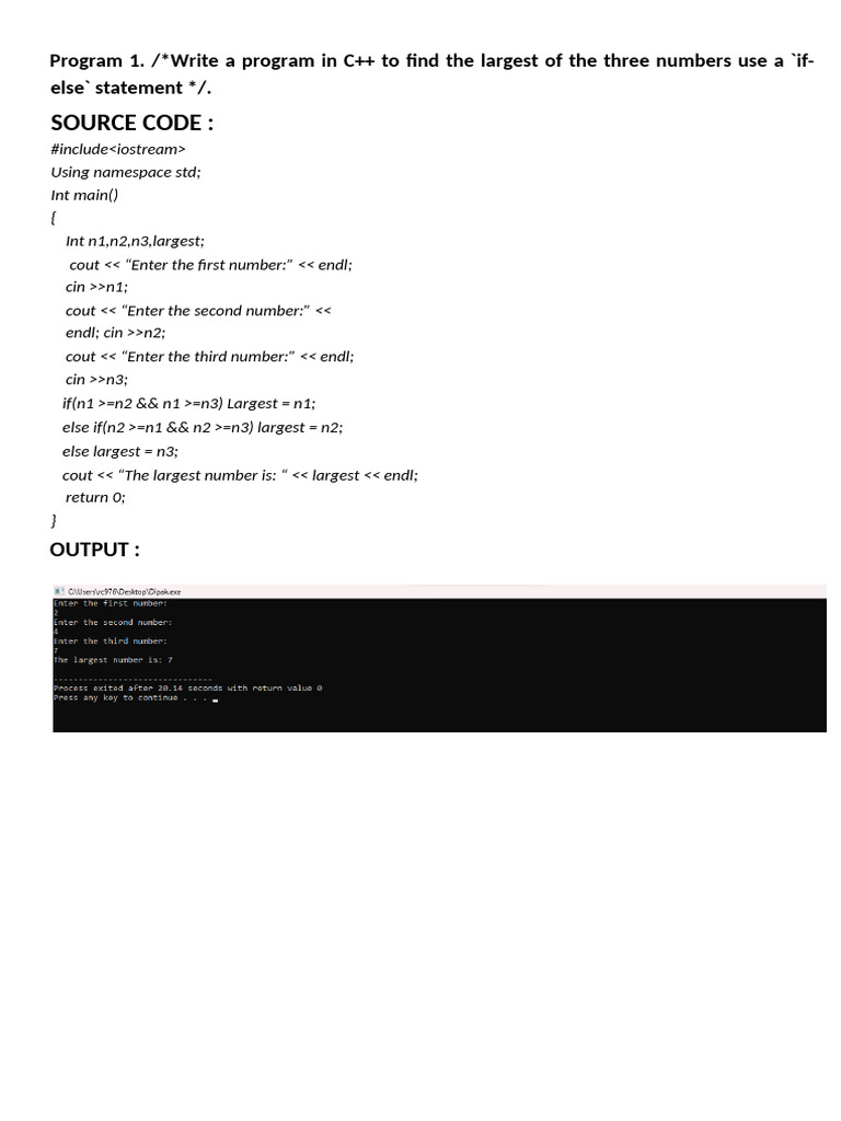 Rajesh C++ Programming File 1 To 5 | PDF