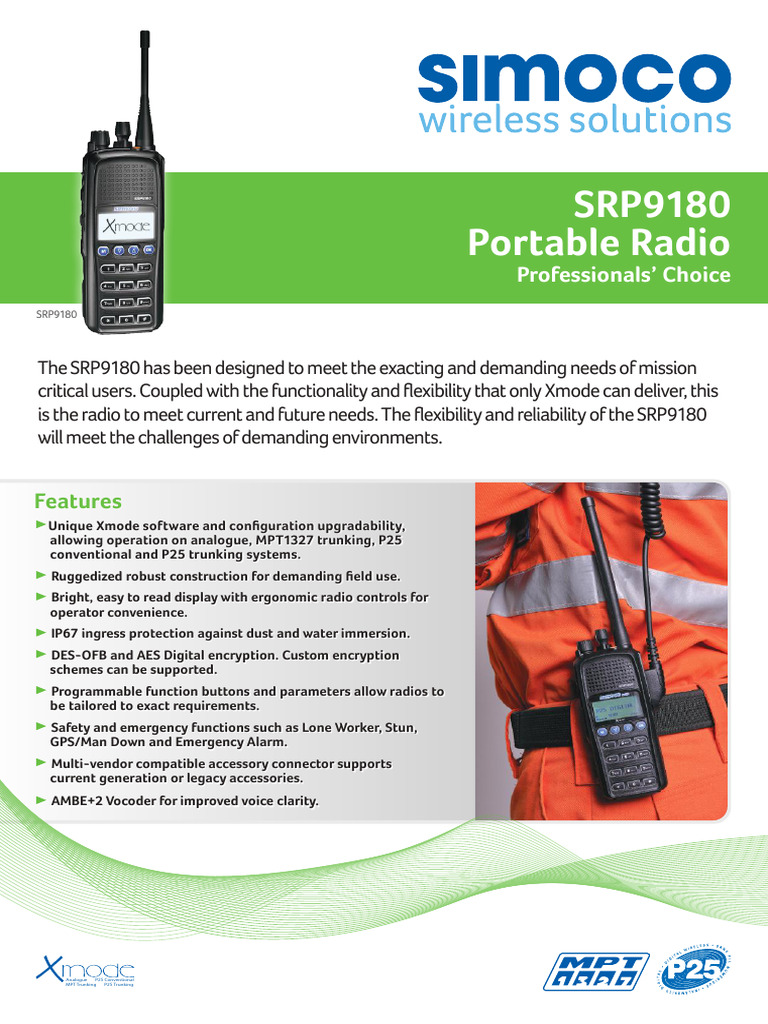 Simoco Wireless Solutions - SRP9170 80 - EMEA AUS | PDF