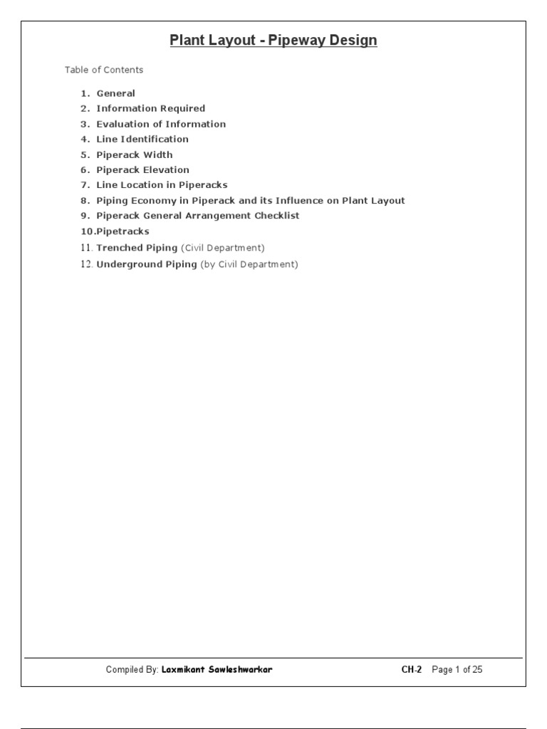 2-Plant Layout - Pipeway Design | PDF | Drainage | Sanitary Sewer