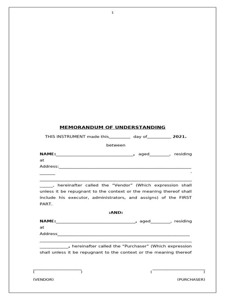 Mou Template 1 | PDF