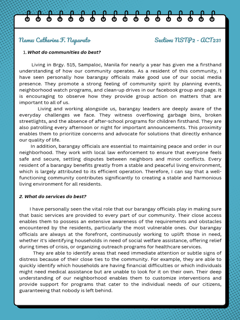 Reflection Paper On CBM Week 5 | PDF