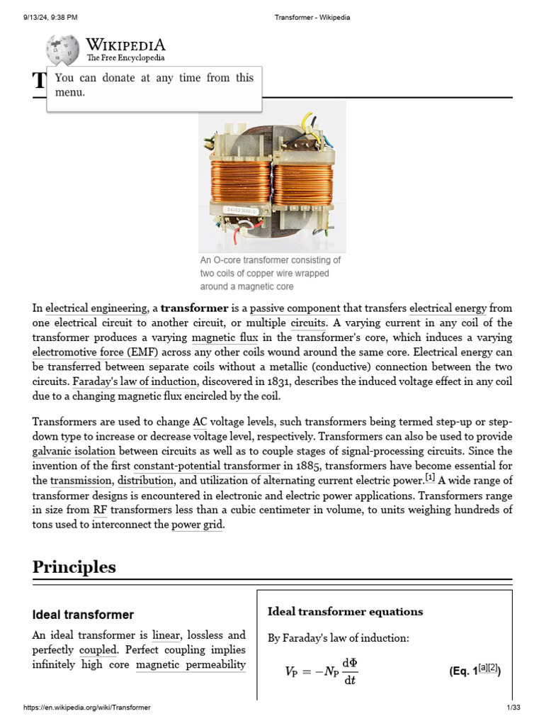 Transformer - Wikipedia | PDF