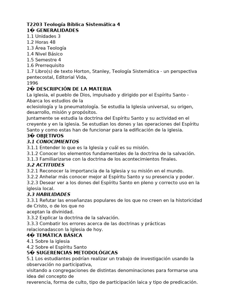T2203 Teología Bíblica Sistemática 4 | PDF | Iglesia cristiana ...